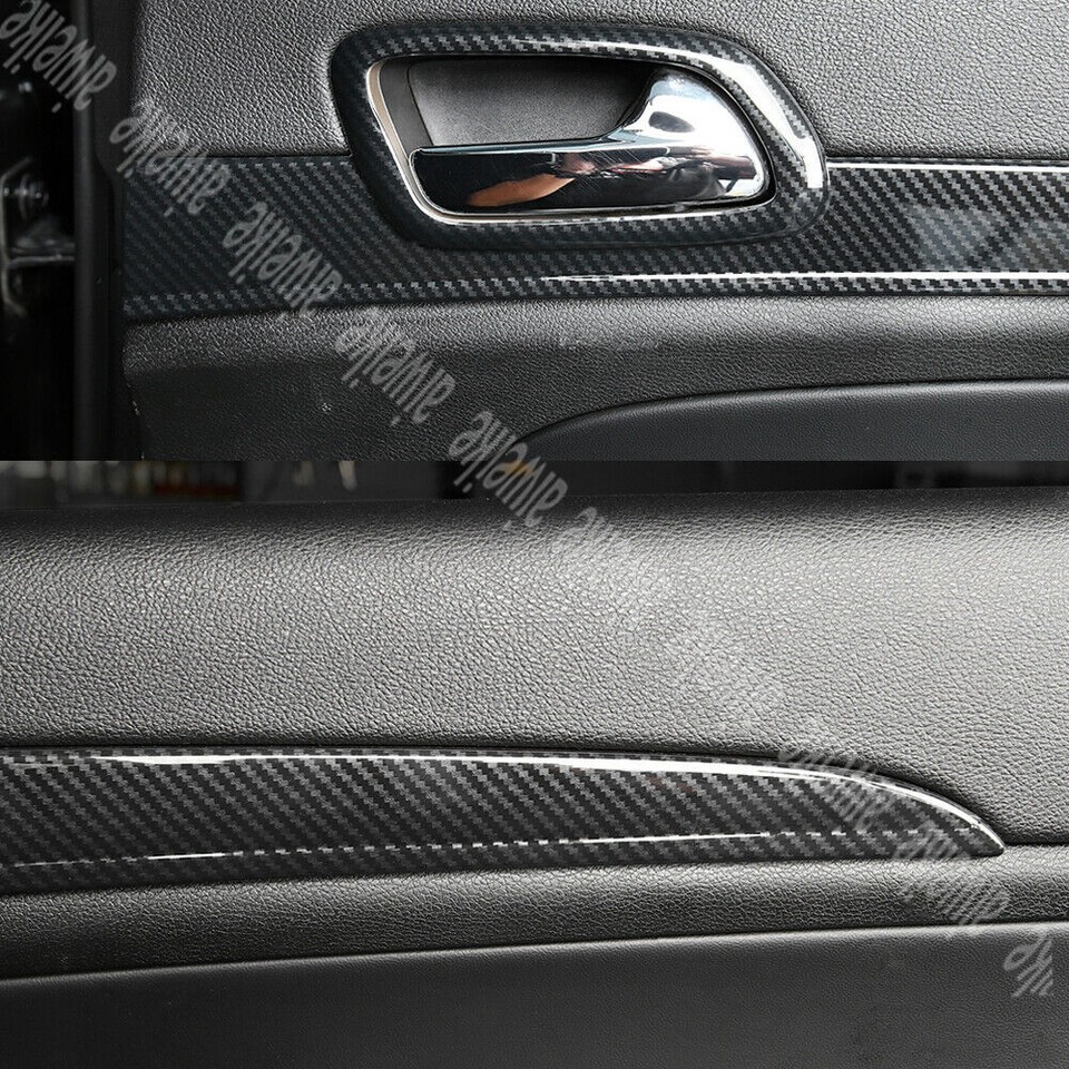 For Jeep Grand Cherokee 2011-2021 Carbon Fiber Inner Door Handle Panel ...