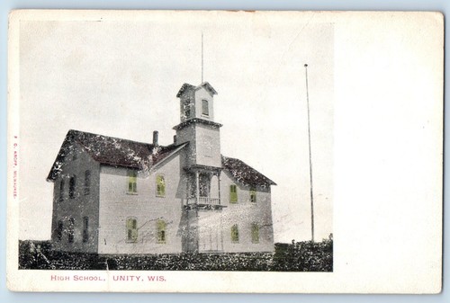 Unity Wisconsin Postcard High School Building Exterior View 1905 ...