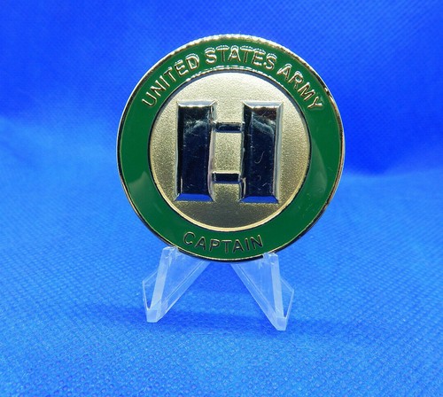 UNITED STATES ARMY CAPTAIN CHALLENGE COIN-BEAUTIFUL GREEN ENAMEL-Can be ...