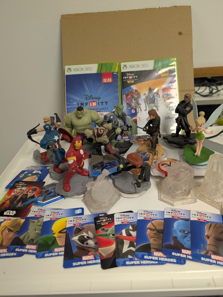 Xbox 360 Marvel Disney Infinity Bundle Figures, Guardians, Avengers ...