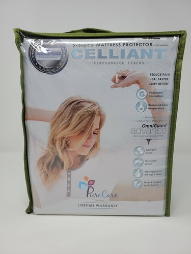 Purecare Celliant 5-Sided Universal Full XL Mattress Protector White ...
