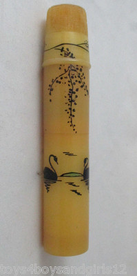 Celluloid INKED SWAN ETUI sew set;Original ANTIQUE c1920's,thimble ...