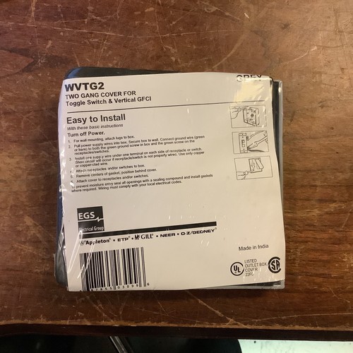 Appleton WVGT2 Two Gang Cover for Toggle Switch & Vertical GFCI | eBay