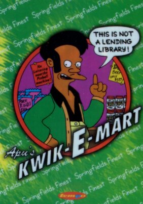 1996 The Simpsons Down Under Springfield's Finest Apu's Kwik E Mart ...