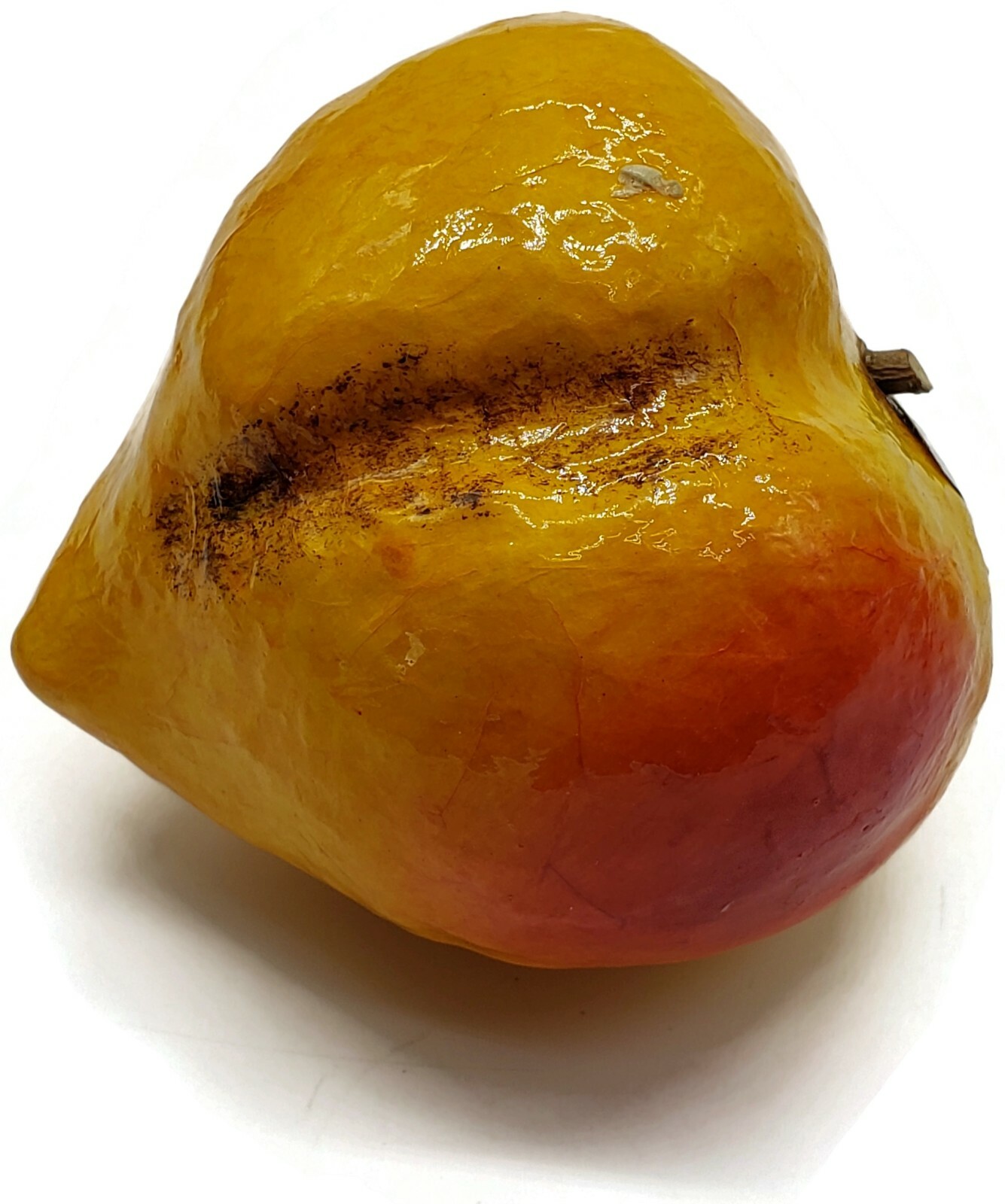 Paper Mache Yellow Peach Fruit Shaped Decorative Vintage Figure Decor ...