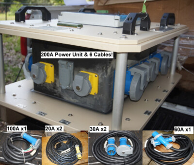 LEX 30kW Portable Power Distribution Unit +6 Cables, 200-AMP, 240/208 ...