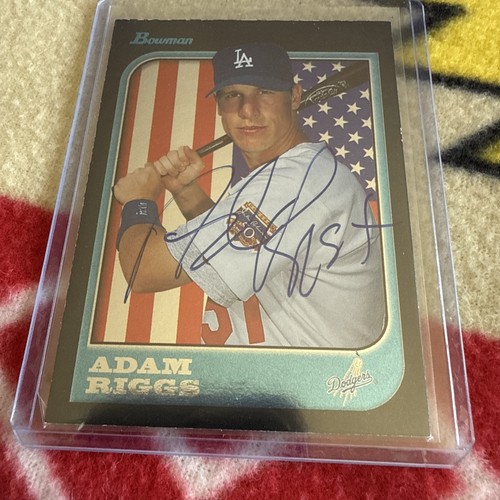 Adam Riggs SIGNED 1997 Bowman Int’l Foil Card #85 Los Angeles Dodgers ...
