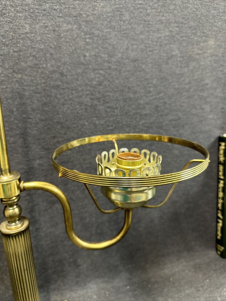 Antique Solid Brass Student Table Lamp 24.5” Tall 7” Fitter | eBay