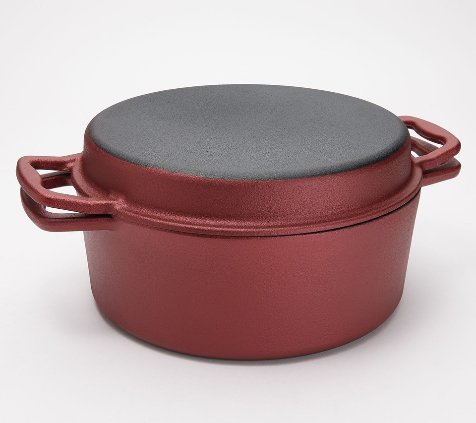 Cook's Essentials 4-qt Nonstick Cast-Iron Elite Braiser w/ Lid in Green ...