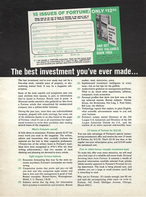 1967 Fortune Magazine 15 Issues The Best Investment Ever Vintage Print ...
