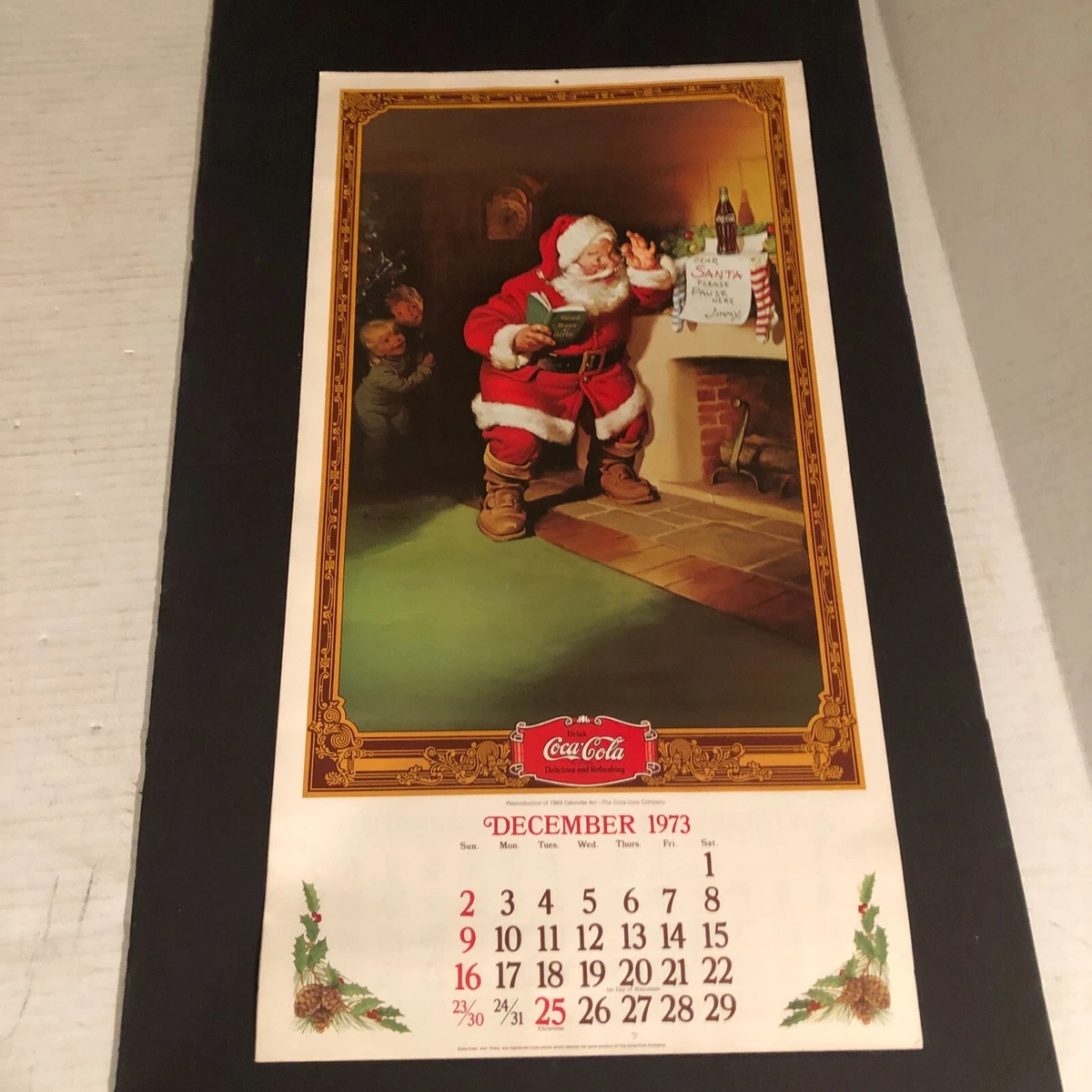 1973 1974 Coca Cola Calender