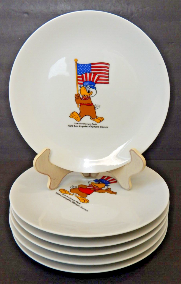 VINTAGE Set of 6 1984 LA Olympic Games Plates "Sam The Eagle" - 2 of ...