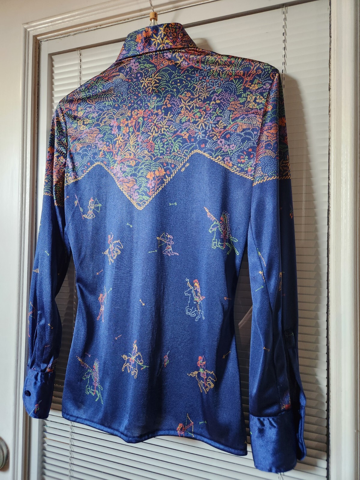 VINTAGE 70'S NIK NIK SHIRT ITALY INDIANS ARROWS HORSES XS | eBay