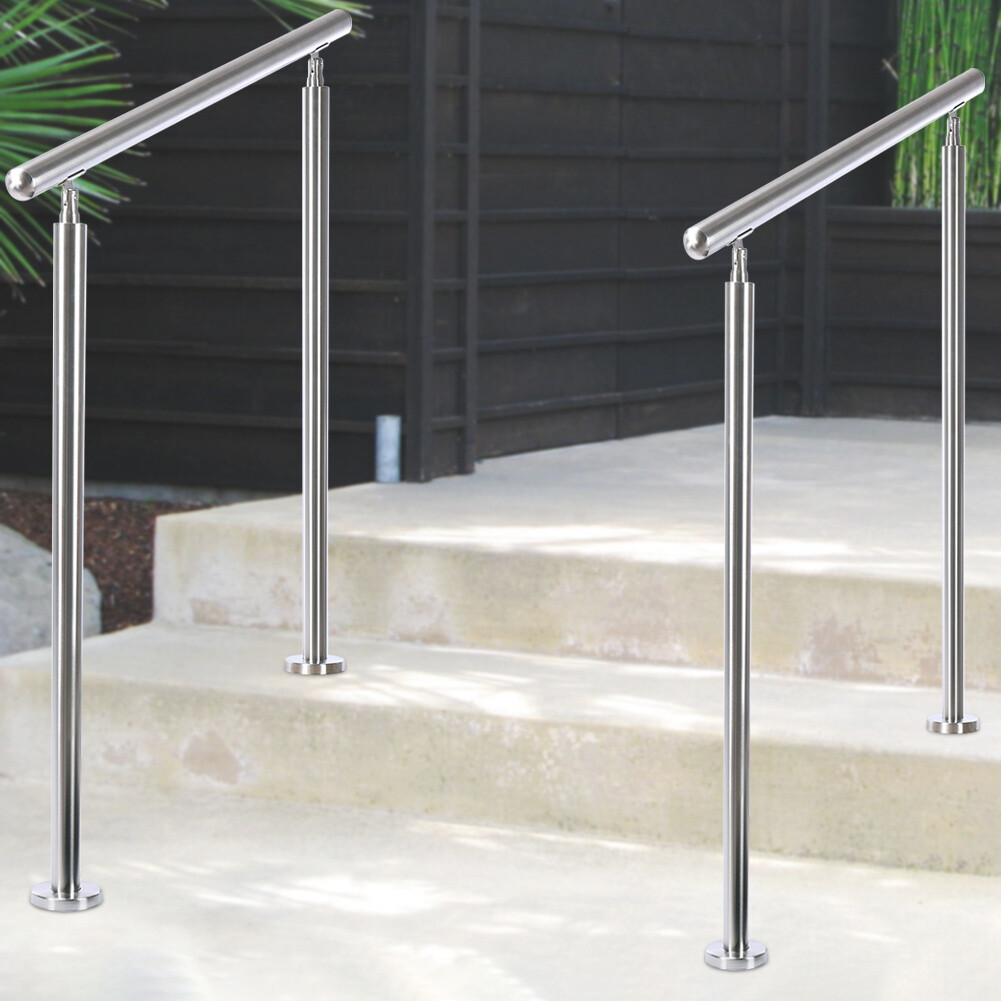 60-240cm Stainless Handrail Outdoor Rail Safety Grab Garden Step ...