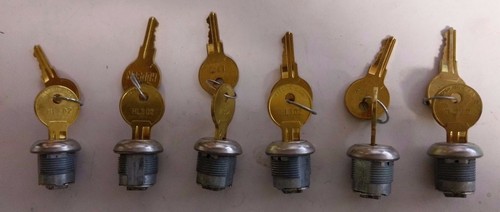 (LOT OF 6) KEY #HL302 W/ LOCK FOR USE ON (TOOLBOXES,MAILBOXES,DESKS ...