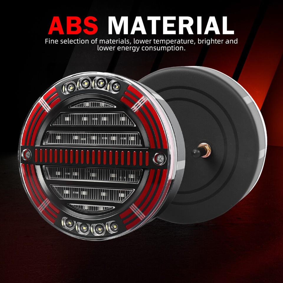 4X5.5" Rear Round Hamburger LED Tail Lights Lamp Flush Dynamic ...