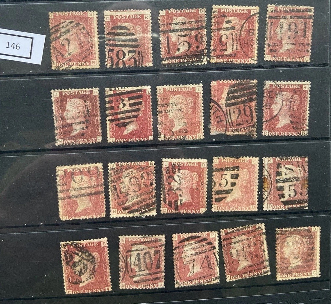 SG43/SG44. QV Penny Red plates. All plate 146 Ideal for sheet ...