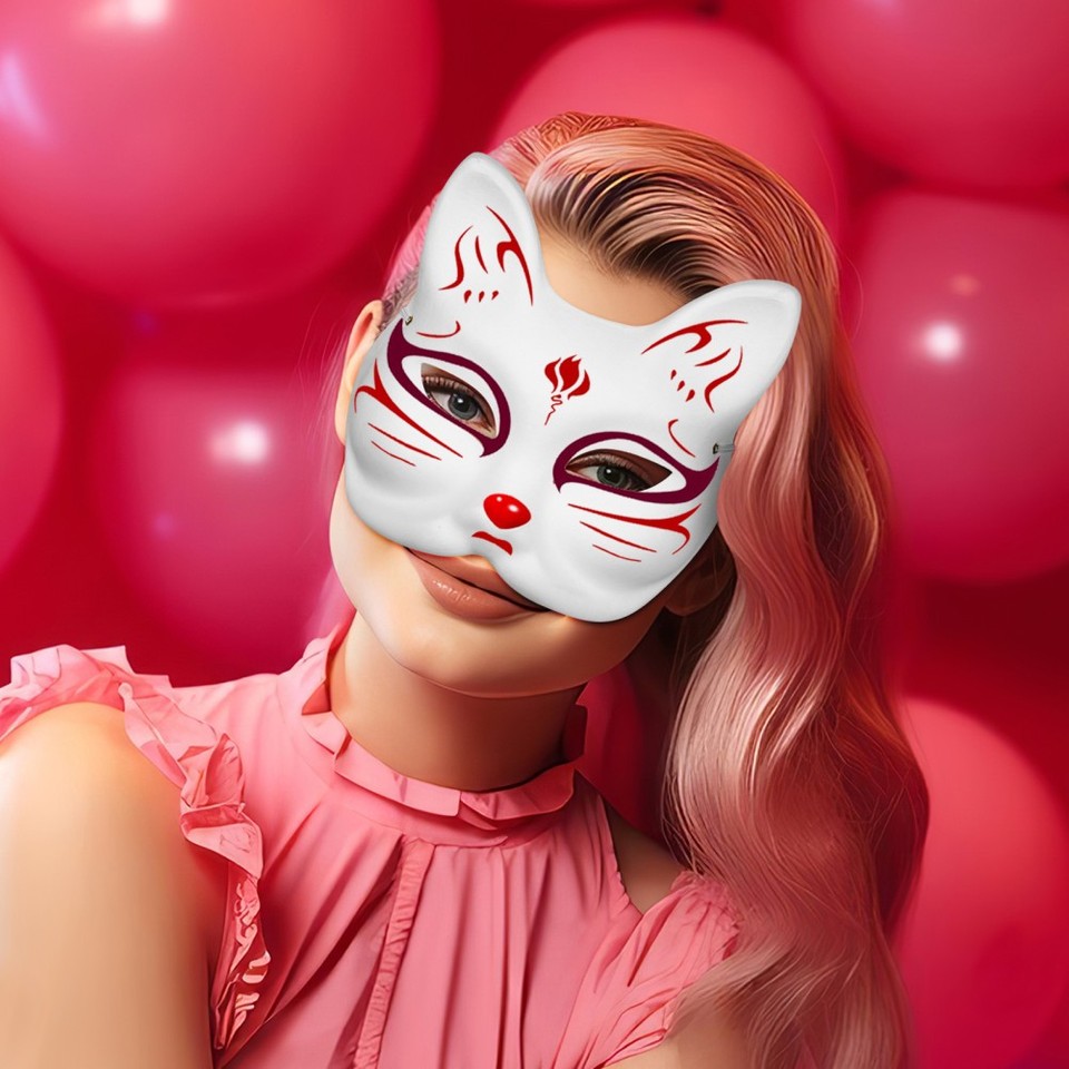 1 Set Diy Masks Unpainted Paper Masks Fox Masks Masquerade Masks Animal ...