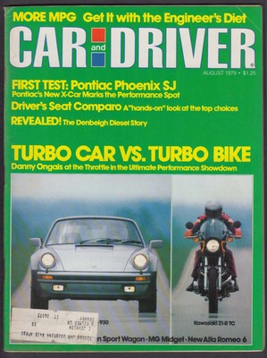 CAR & DRIVER Porsche 930 Kawasaki Pontiac Phoenix MG Midget Dodge Aspen ...