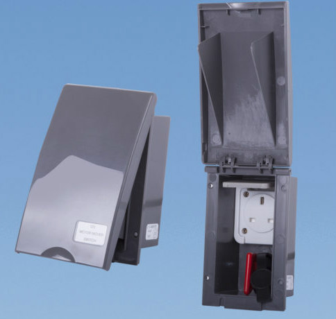 External Mains Socket and Isolator Switch Box GREY TND Caravan ...