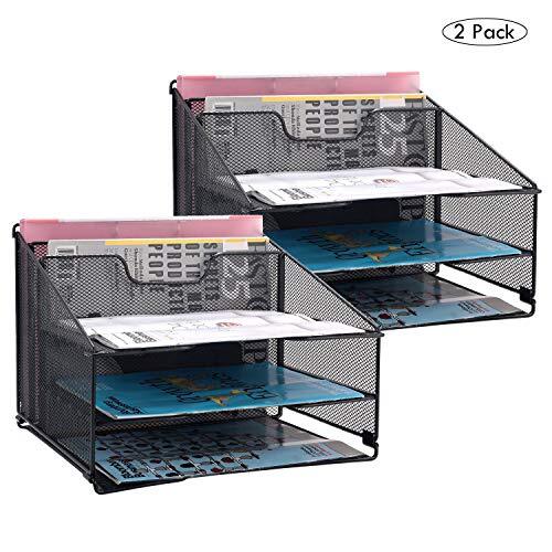 Mesh Desk File Organizer Letter Tray Holder, Desktop File Folder Holder ...