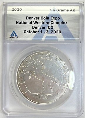 2020 Daniel Carr Denver Coin Expo Silver $5 token Rotated Die Double ...