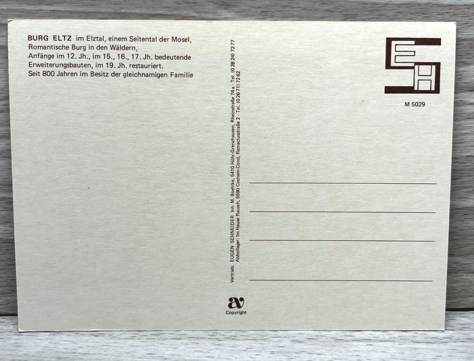 Postcard Burg Eltz Medieval Castle Moselle Koblenz Trier Germany Aerial ...