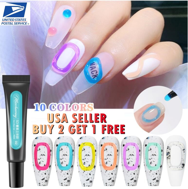 5D Jelly Nail Polish Solid Carving Gel Nail Polish Soak Off UV Varnish ...