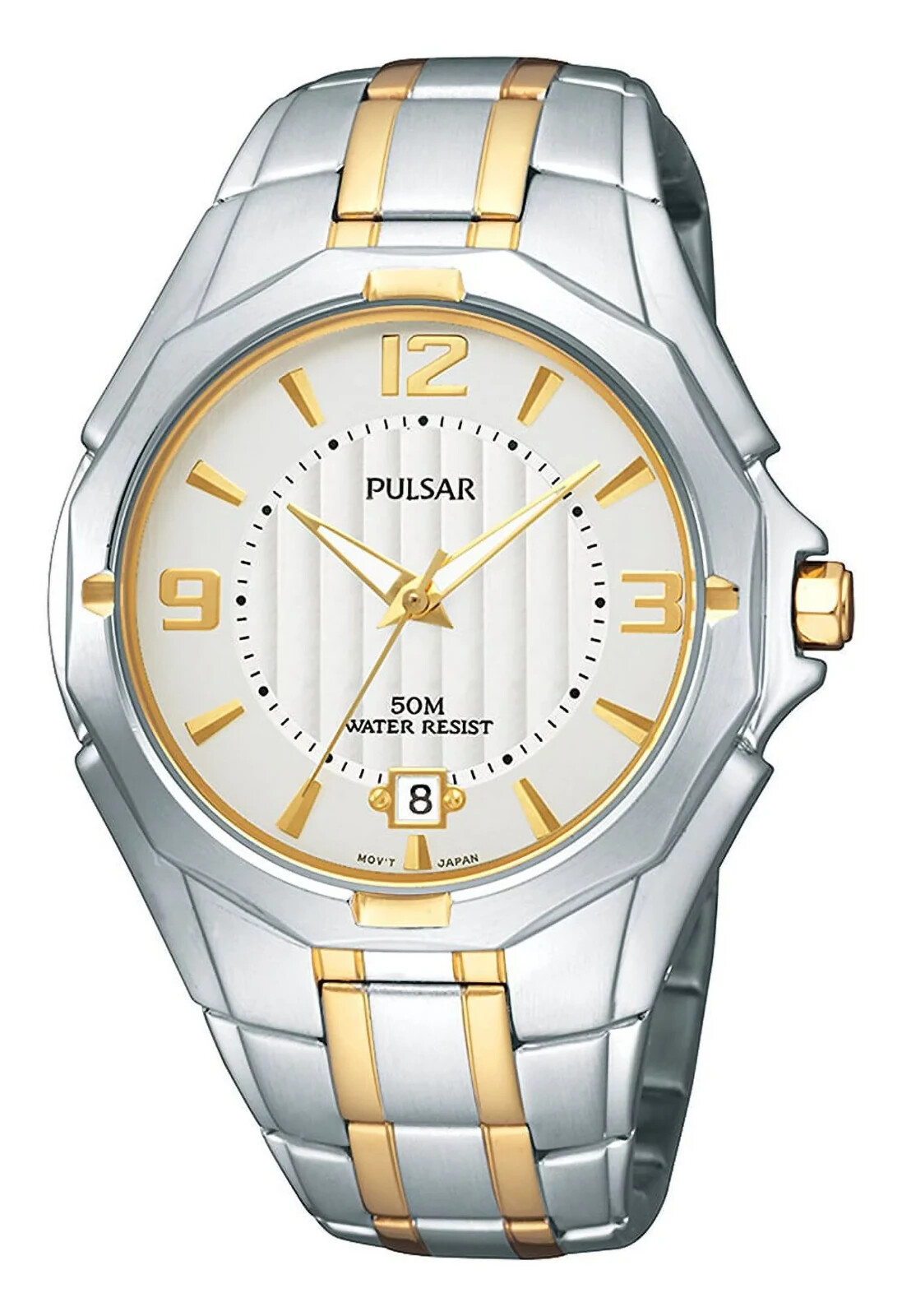 Pulsar PXH822 Men's Silver-Tone Dial Two-Tone Bracelet Stainless Steel ...