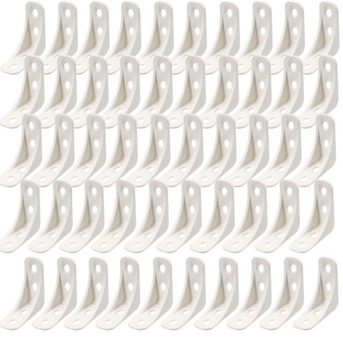 50PCS White Brackets Stand Fasteners Protector Wooden Shelves, Chairs ...