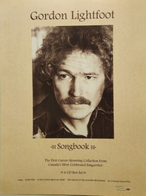 Gordon Lightfoot 1999 Songbook promotional poster Excellent New Old ...