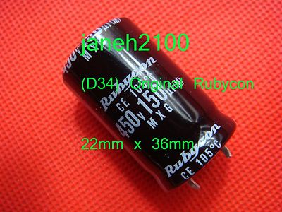1PC Original 150uf 450v Rubycon Radial Electrolytic Capacitor 22x36mm MXG | eBay