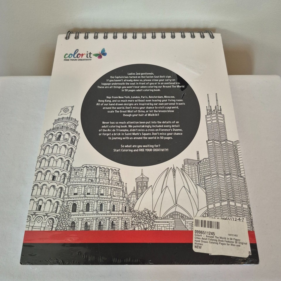 ColorIt - Around The World In 50 Pages - Adult Coloring Book - Brand ...