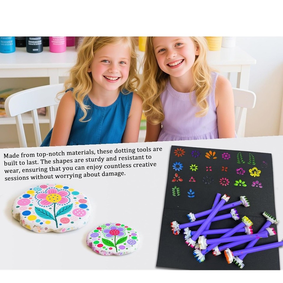 Flower Petal Tools for Dot Painting 20 Petal Shapes Dotting Tool ...