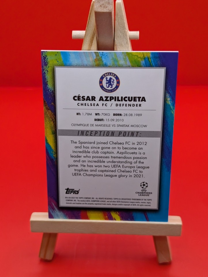2021-22 Topps Inception UCL Star Quality - Cesar Azpilicueta Chelsea ...
