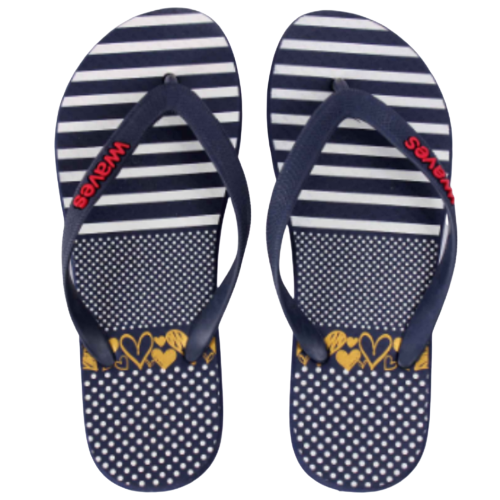 Waves Natural Rubber Slippers unisex Casual Printed Pattern Flat ...