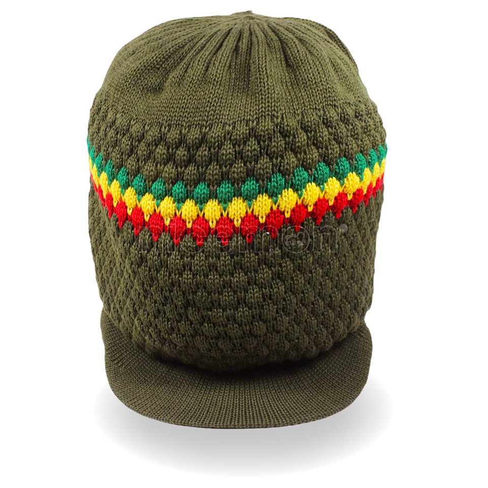 Natty Dreadlocks Rasta Hat Cap Peak Jamaica Caps Selassie Africa Marley ...