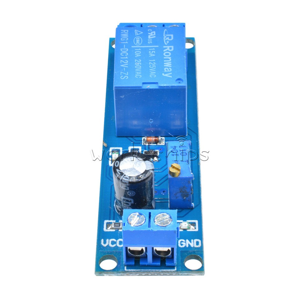 Blue DC 12V NE555 Delay Relay Timer Trigger Switch Adjustable Module ...