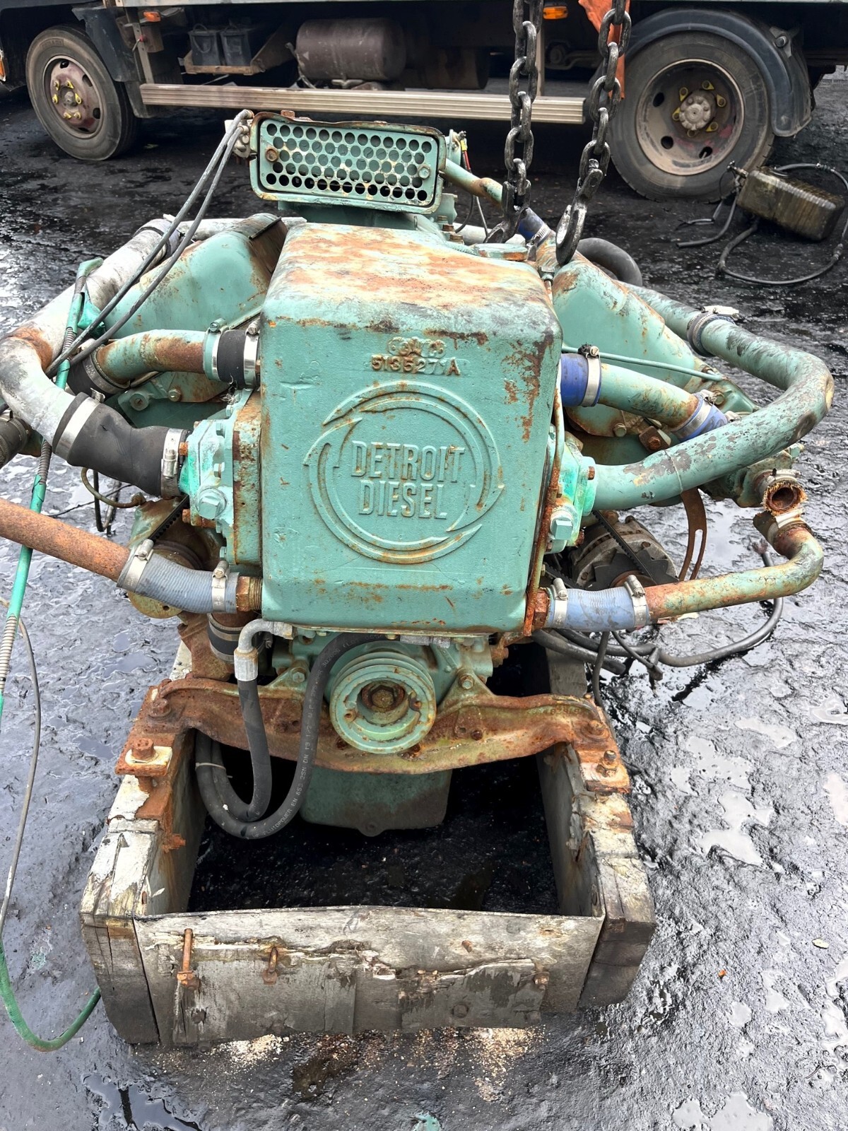 RARE GM DETROIT DIESEL V6 SUPERCHARGED MARINE ENGINE AND GEARBOX ...