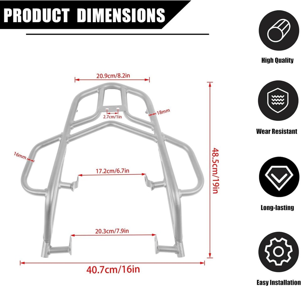 2008-2025 Yamaha XT250 XT 250 Rear Tail Luggage Cargo Back Rack Hold ...