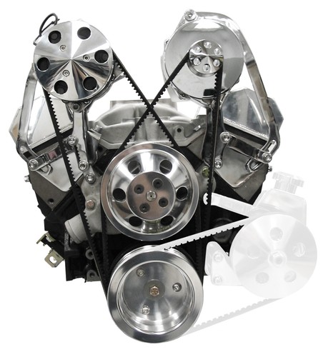 SWS SBC POLISHED FRONT ENGINE KIT,CHEVY,AIR CONDITIONING COMPRESSOR ...