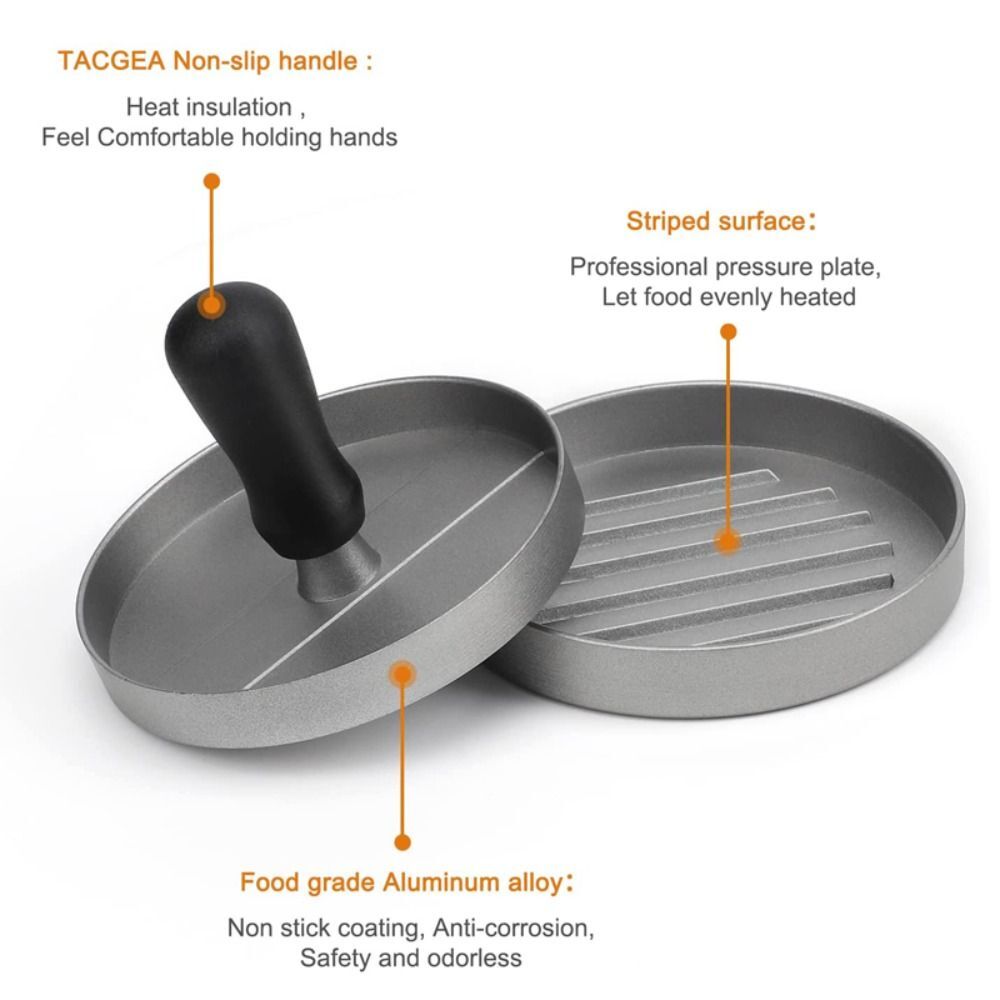 Non-Stick Burger Press Aluminum Hamburger Maker Patty Molds DIY Meat ...