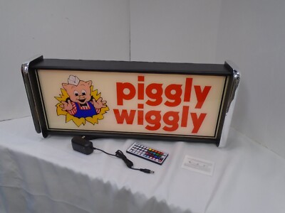 Piggly Wiggly LED Display lighted sign lightbox Wall Hanging Light | eBay