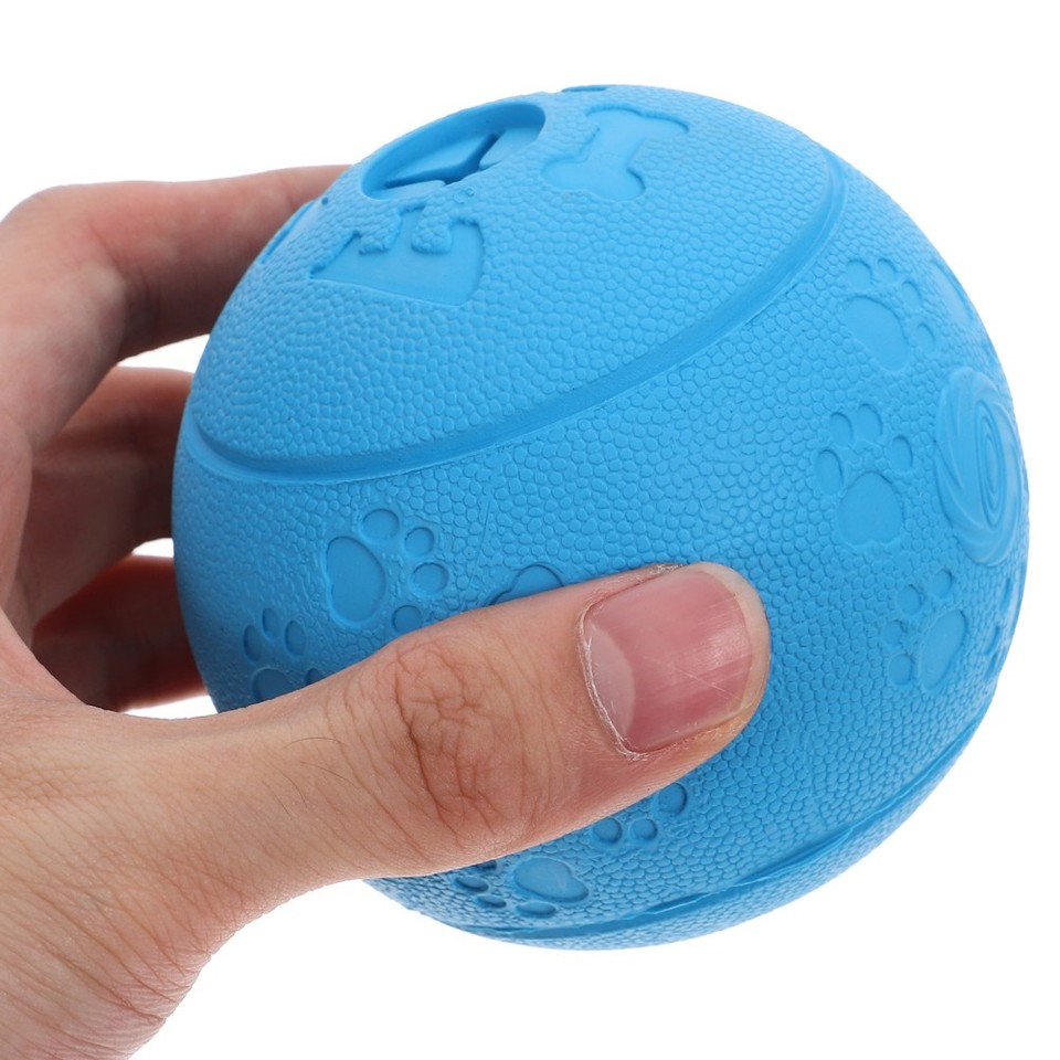 Pets Dog Treat Ball Food Dispensing Puzzle Toy for Tooth Cleaning ...