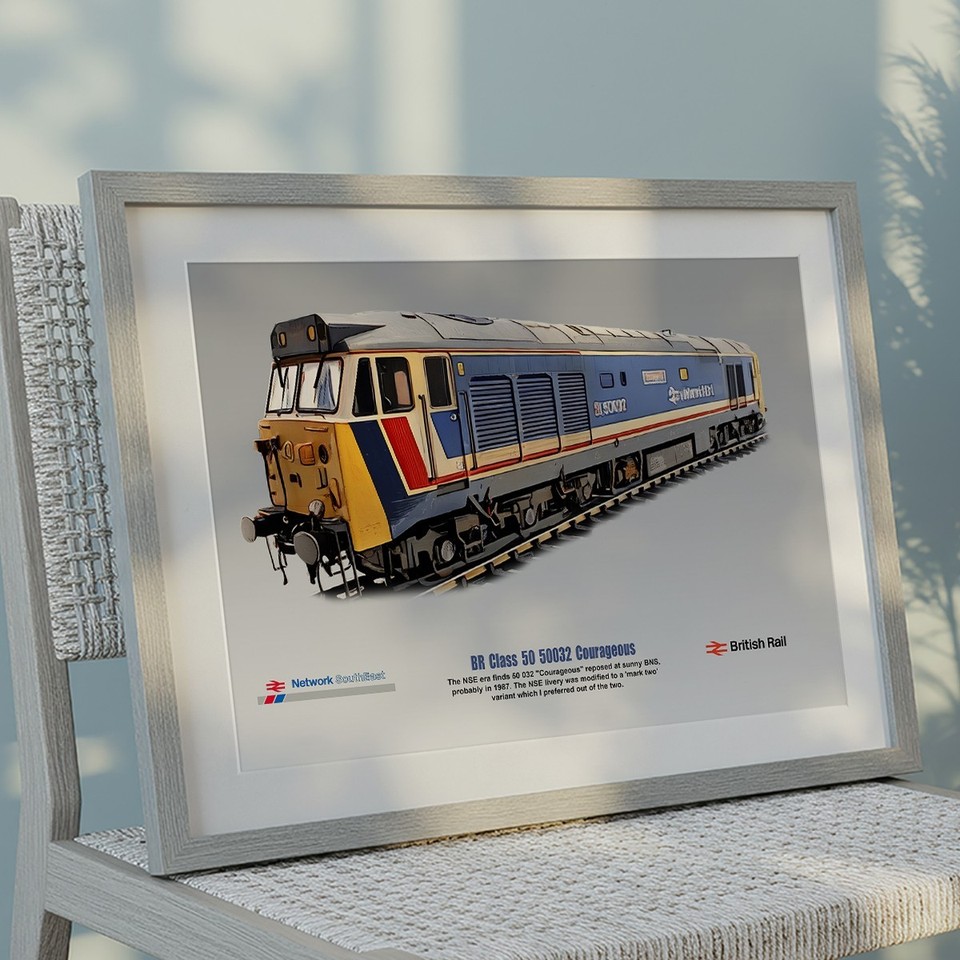 Class 50 Network Southeast Livery Loco A3 Artwork Print Poster Model ...