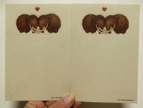 2 Cards Recycled Nice Valentine's Day By Mary C. Melcher Woolly Mammoth ...