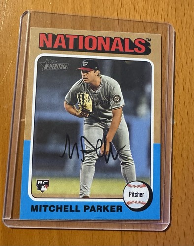2024 Topps Heritage High Number Mitchell Parker Rookie Brown Blue SP Nationals | eBay