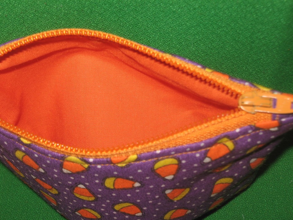 "CANDY CORN" Coin Purse w/ Key Ring- Handmade-Purple | eBay
