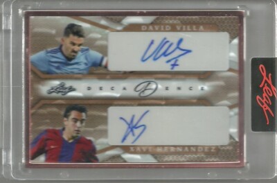 David Villa-Xavi Hernandez 2022 Leaf Decadence Bronze DUAL Auto ...