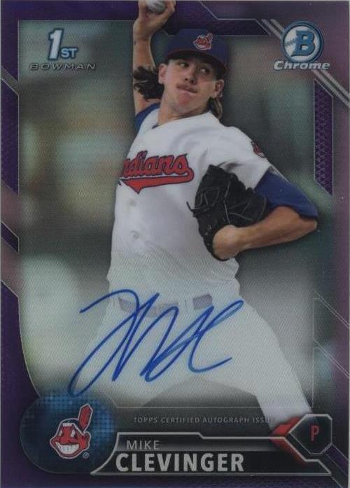 2016 Bowman Chrome - Prospects Autographs Mike Clevinger #CPA-MC Purple ...